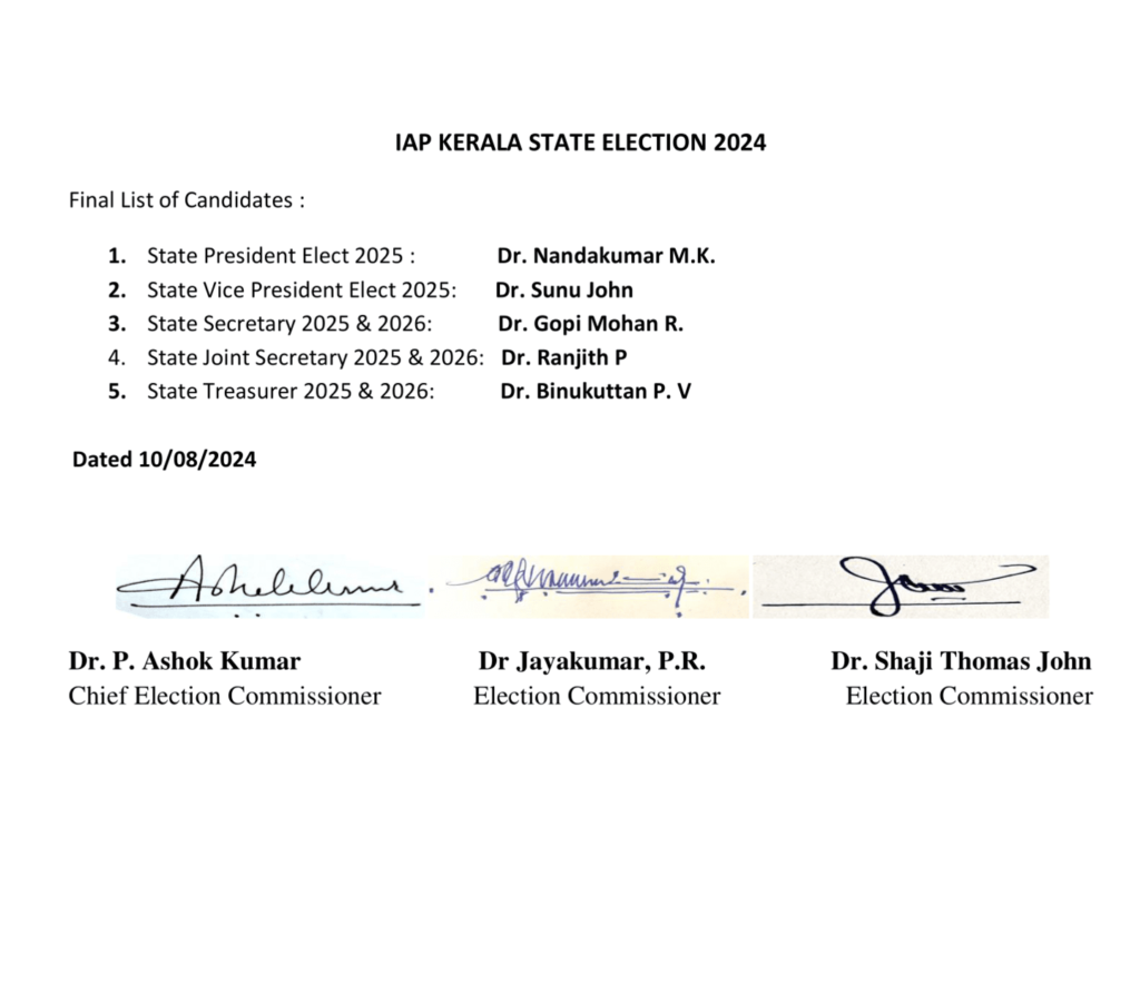 STATE ELECTION 2024 - Final List of Candidates - IAP KERALA